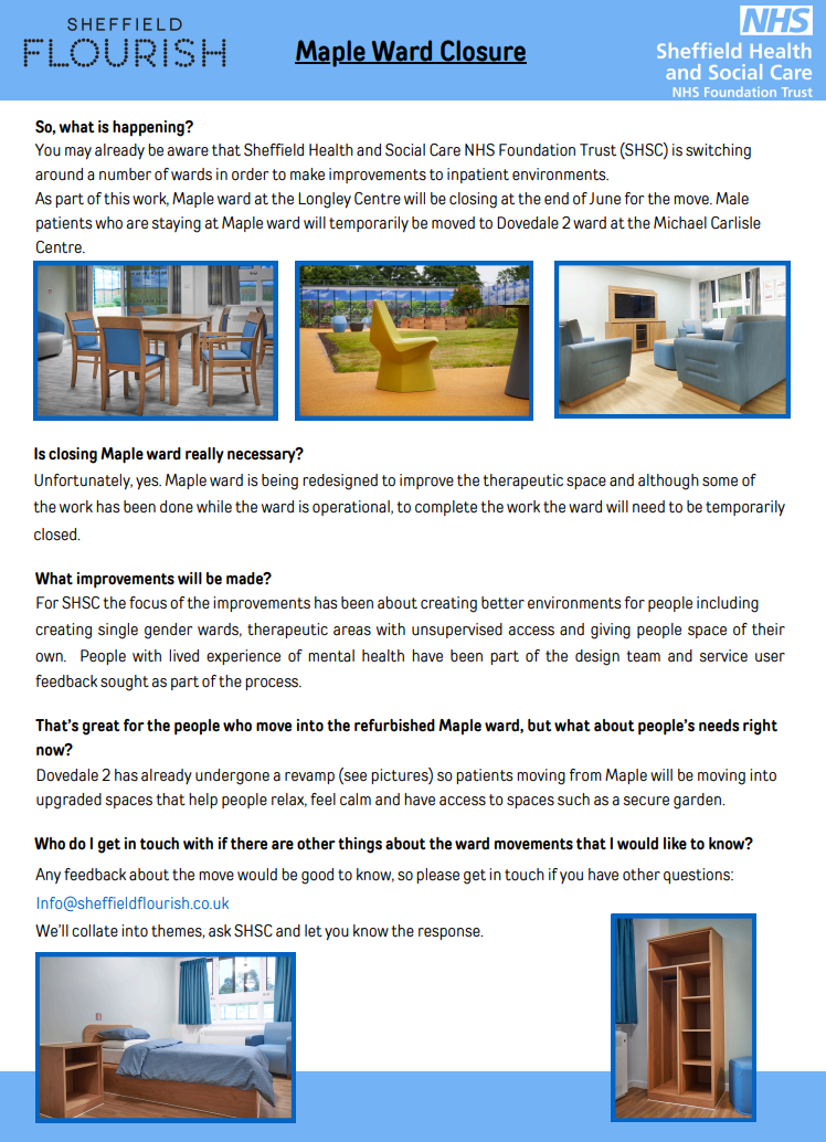 Maple Ward Closure (end of June 2024) | Sheffield Flourish